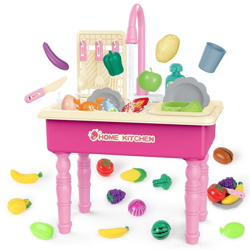 Play Kitchen Sink Toys for Kids with Running Water - Pretend Play ...