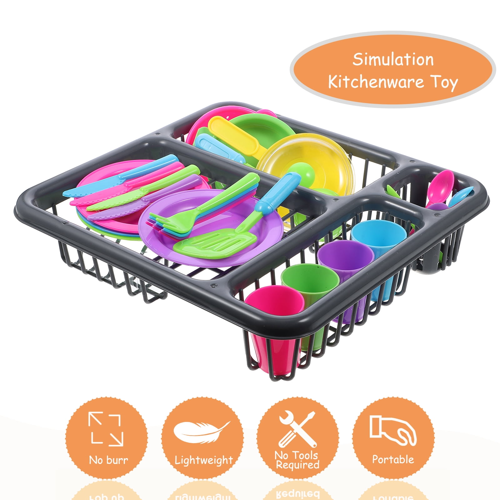 Play Kitchen Toy Pretend Sink Kids Set Children Playset Dishwasher ...