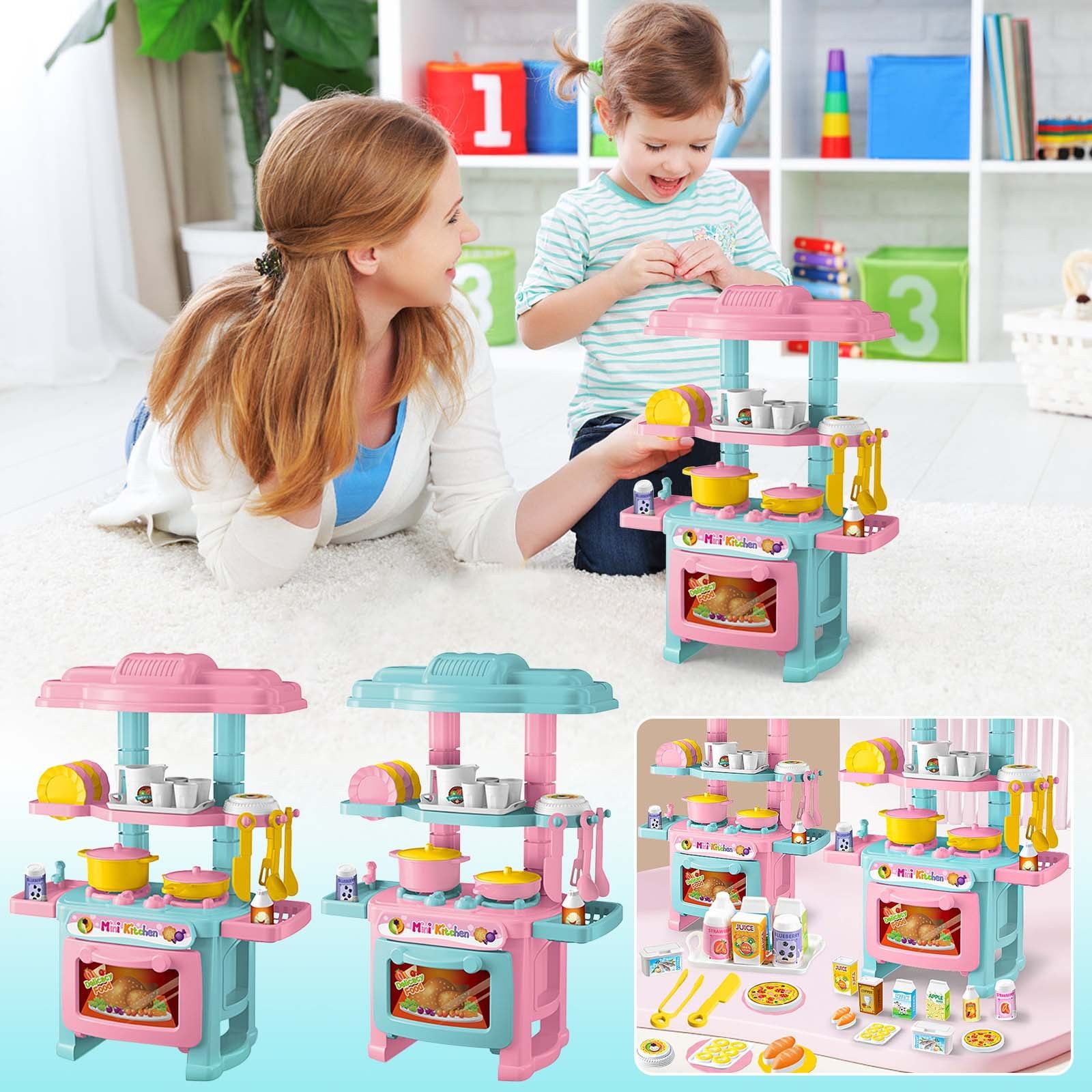 Play Kitchen Toy Set | Mini Kids Cooking Simulation Utensils ...