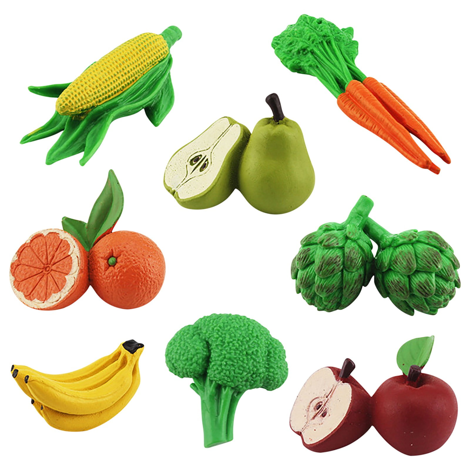 Play Kitchen Toys for Kids 8PC Simulation Fruit and Vegetable Model Set ...