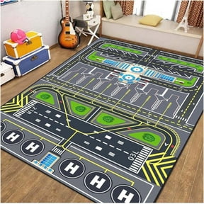 Kids Road Map Rugs for Playrooms and Bedrooms with Fun Traffic Themes