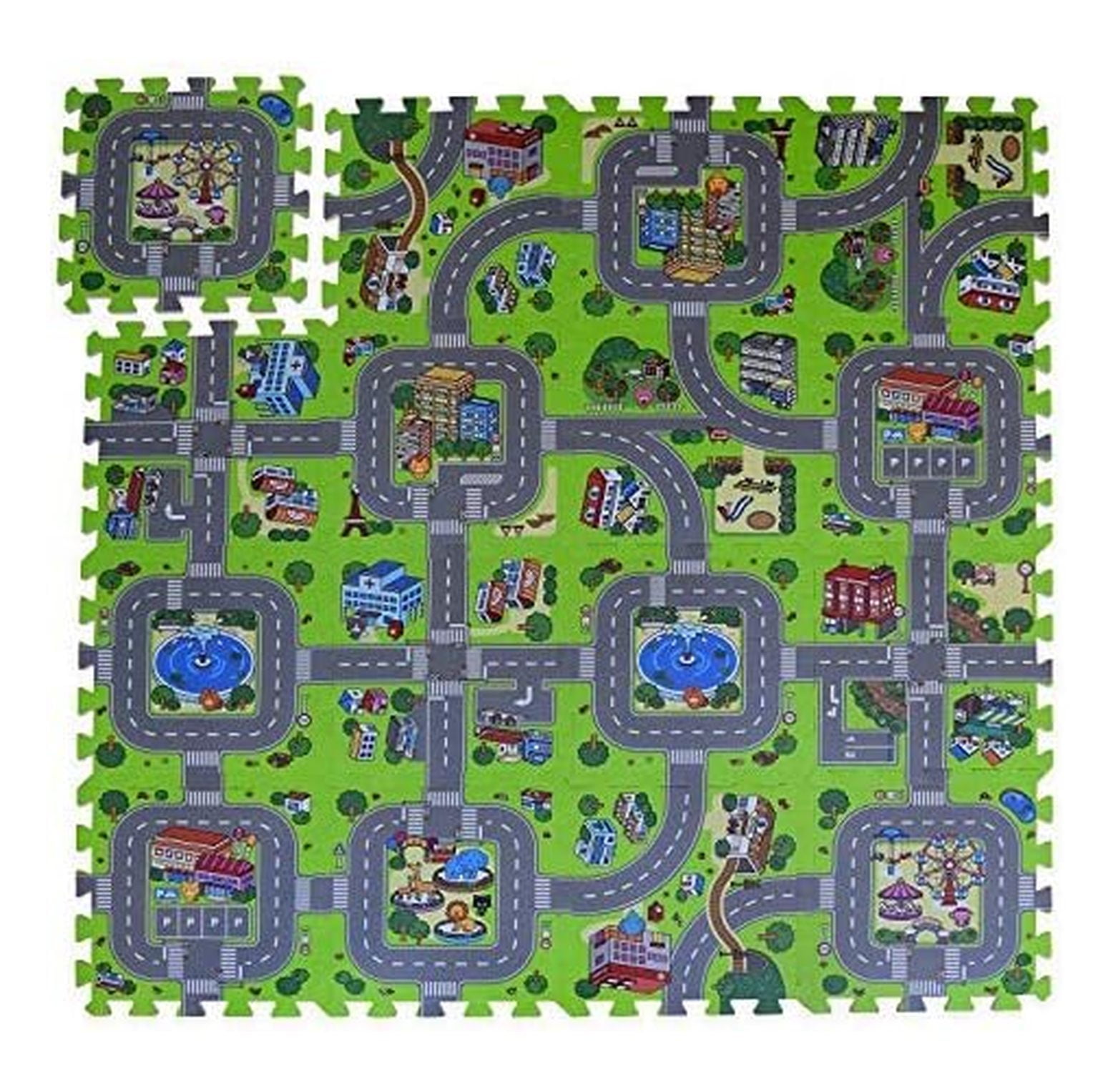Play Mat Road Toy Foam Playmat Interlocking Floor Puzzle Road Playroom ...