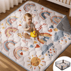 FUGWU Baby Play Mat for Floor, Fits 47x47 Playpen,Machine Washable, Non ...