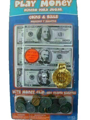 Play Money, Coins & Bills with Money Clip - Walmart.com