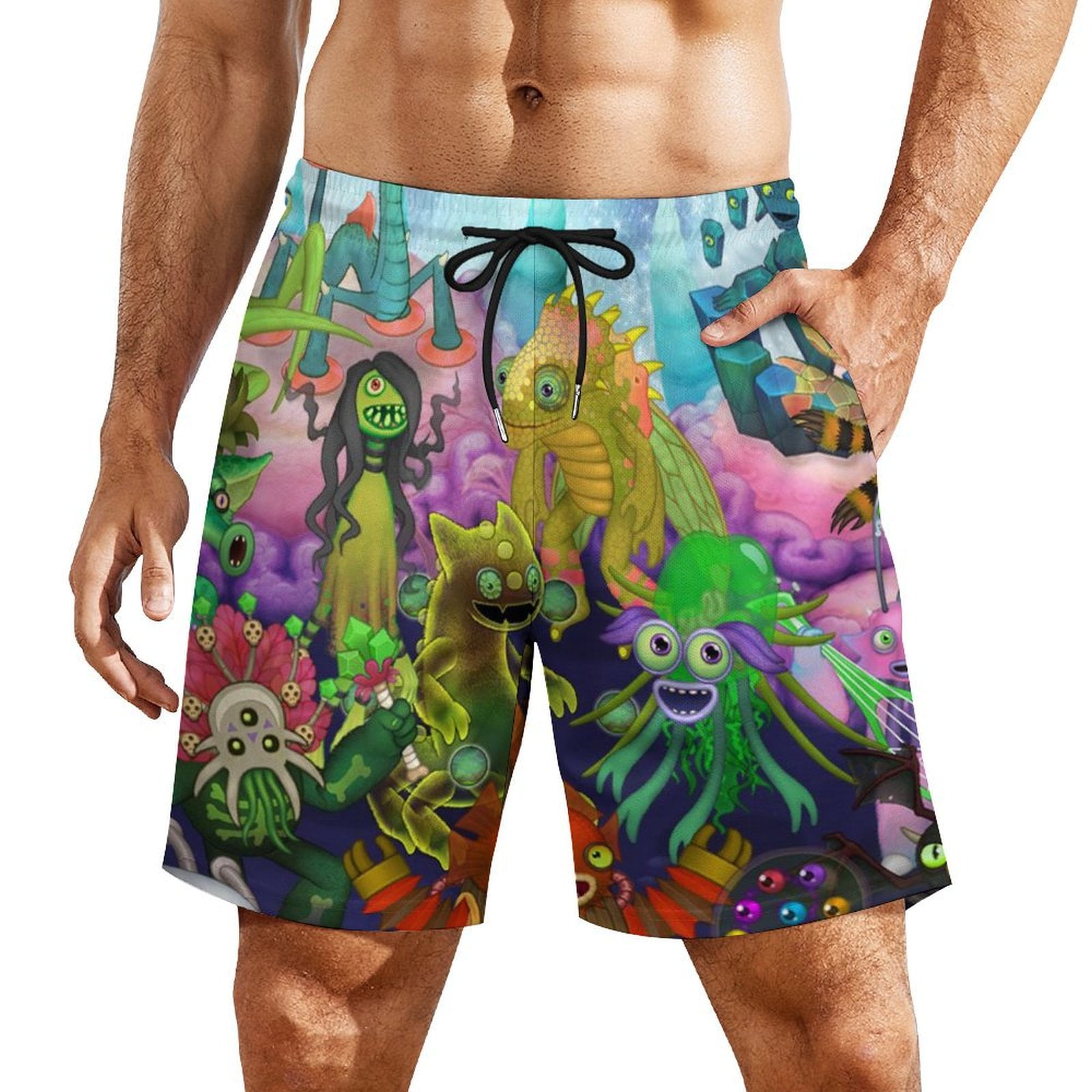 Play My Singing Monsters Mens Board Shorts Summer Swim Trunks Quick Dry ...