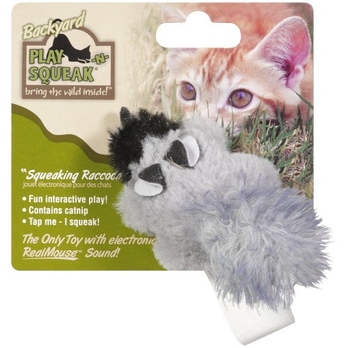 Play-N-Squeak Backyard Squeaking Raccoon Cat Toy - Walmart.com