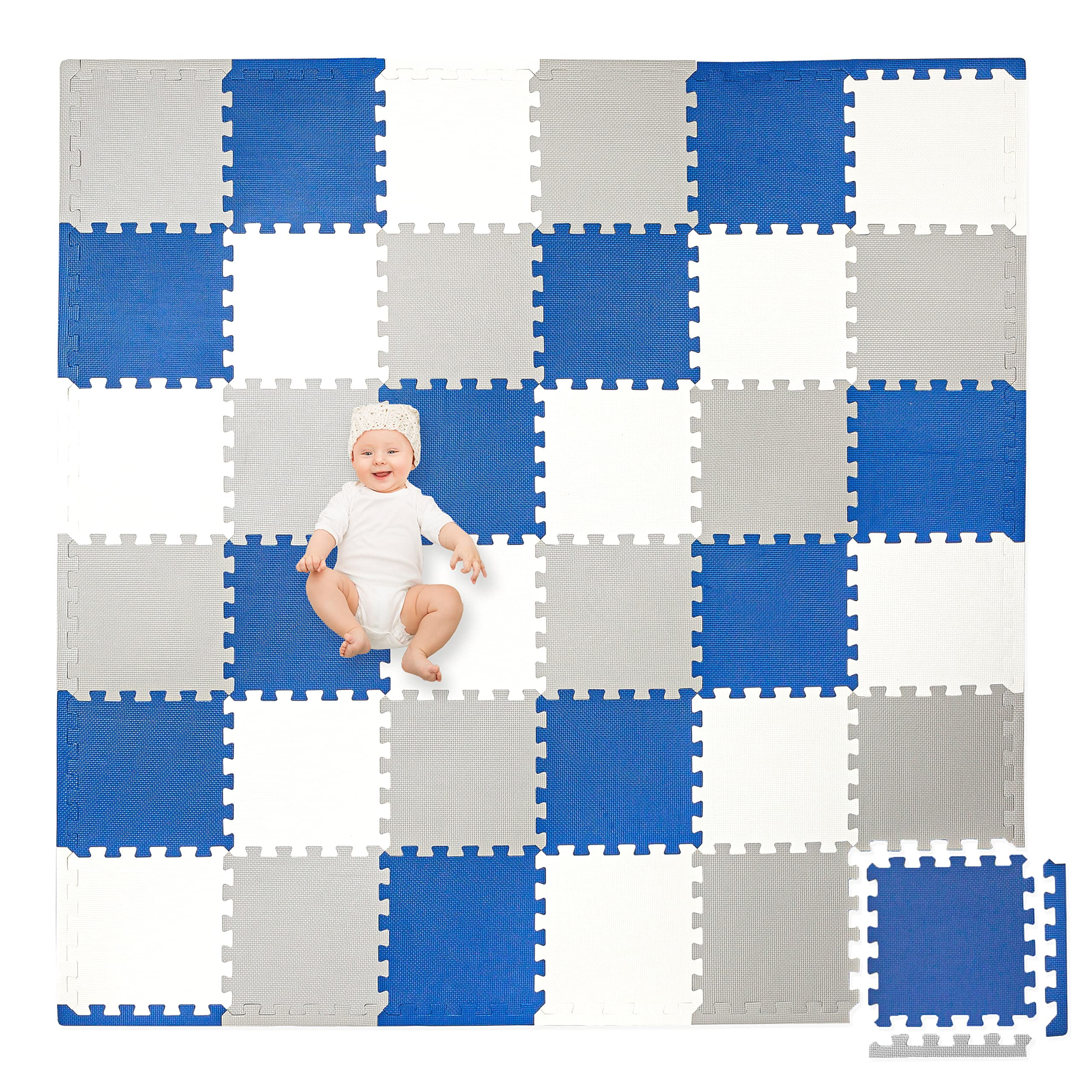 Play Platoon Non-Toxic Foam Puzzle Floor Mat, Comfortable, Extra Thick, Cushiony Exercise and ...