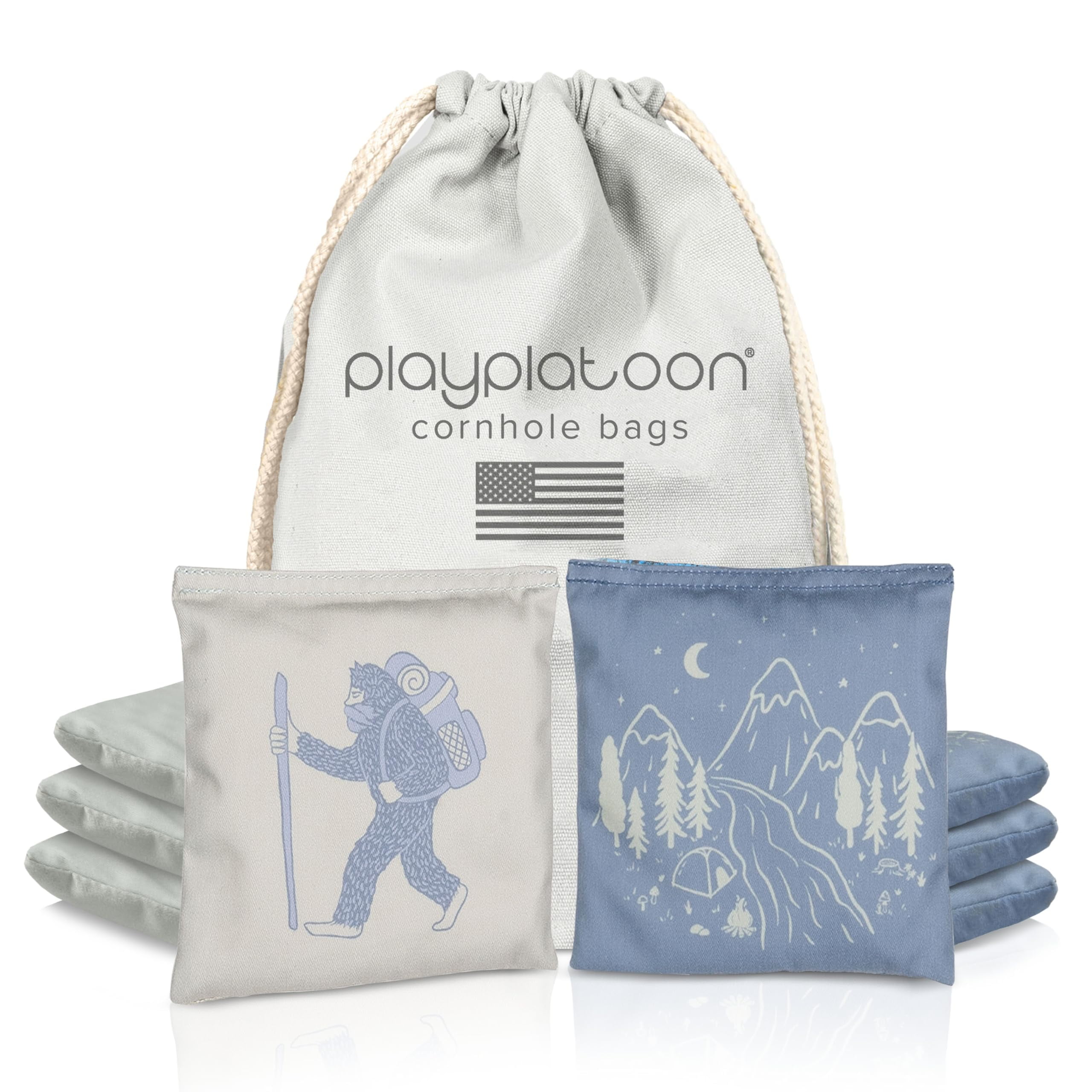 Play Platoon Professional Cornhole Bags Set of 8 - Regulation All Weather Double Sided Pro Corn ...