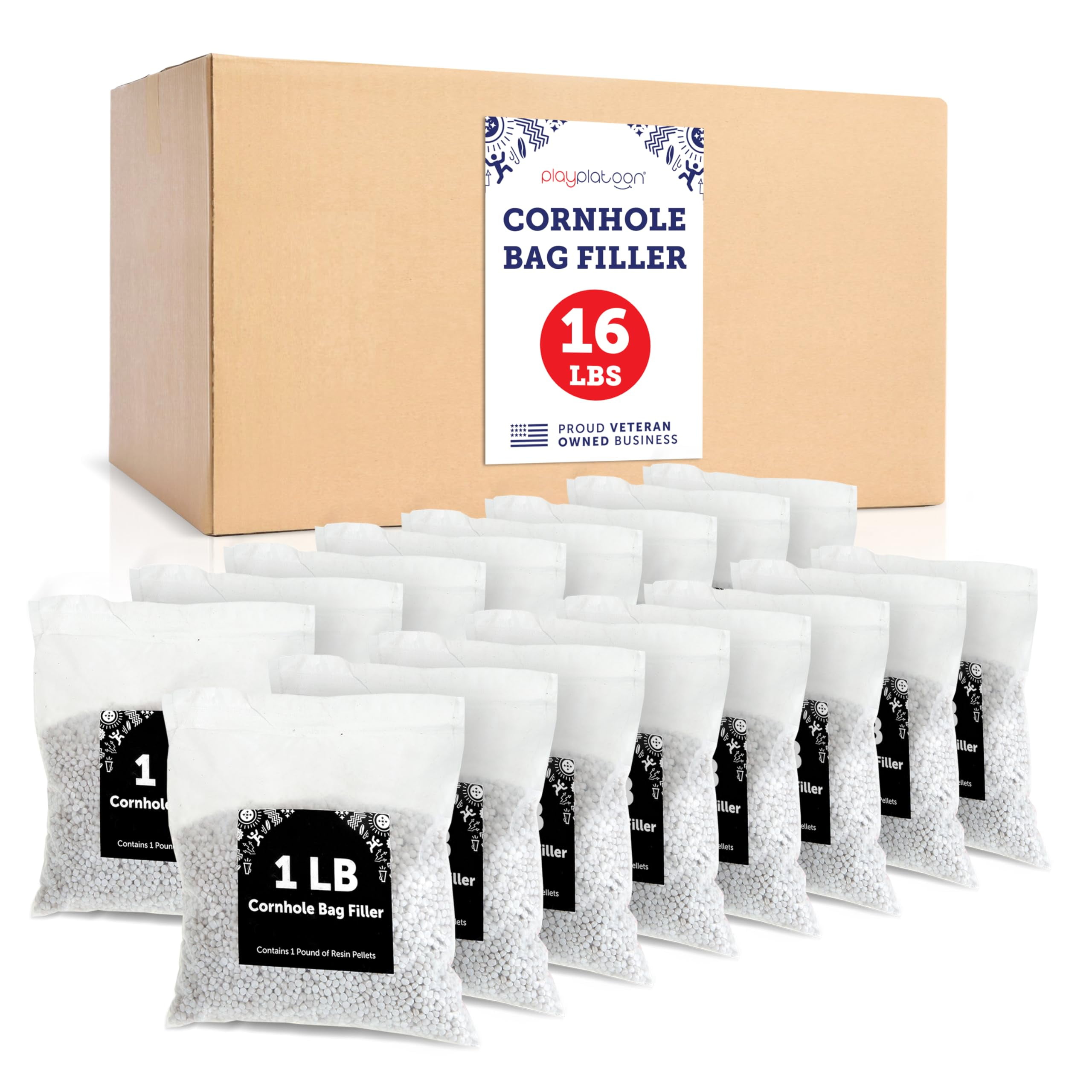 Play Platoon Resin Pellets Cornhole Bag Filler - 16 lbs Plastic Poly ...