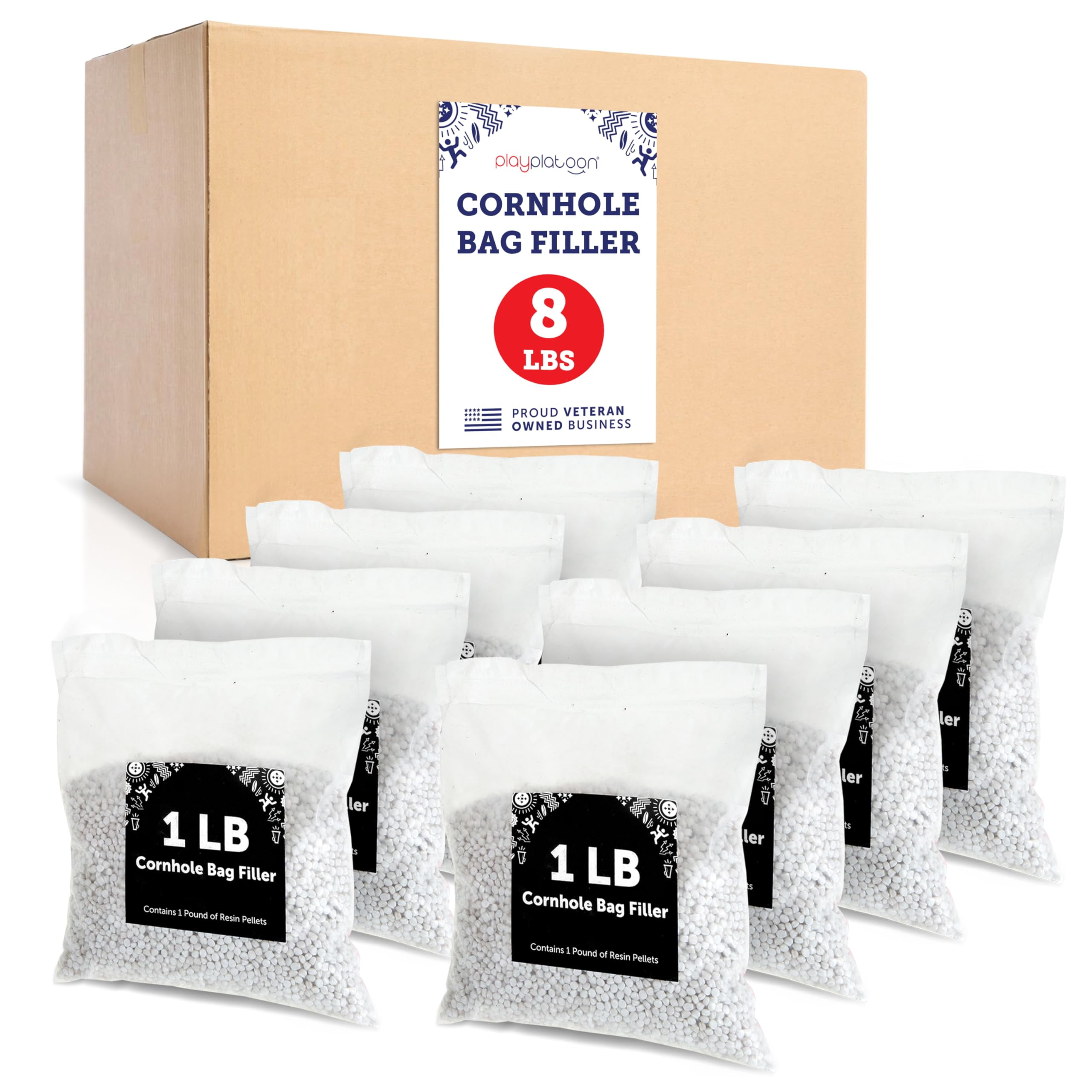 Play Platoon Resin Pellets Cornhole Bag Filler - 8 lbs Plastic Poly ...