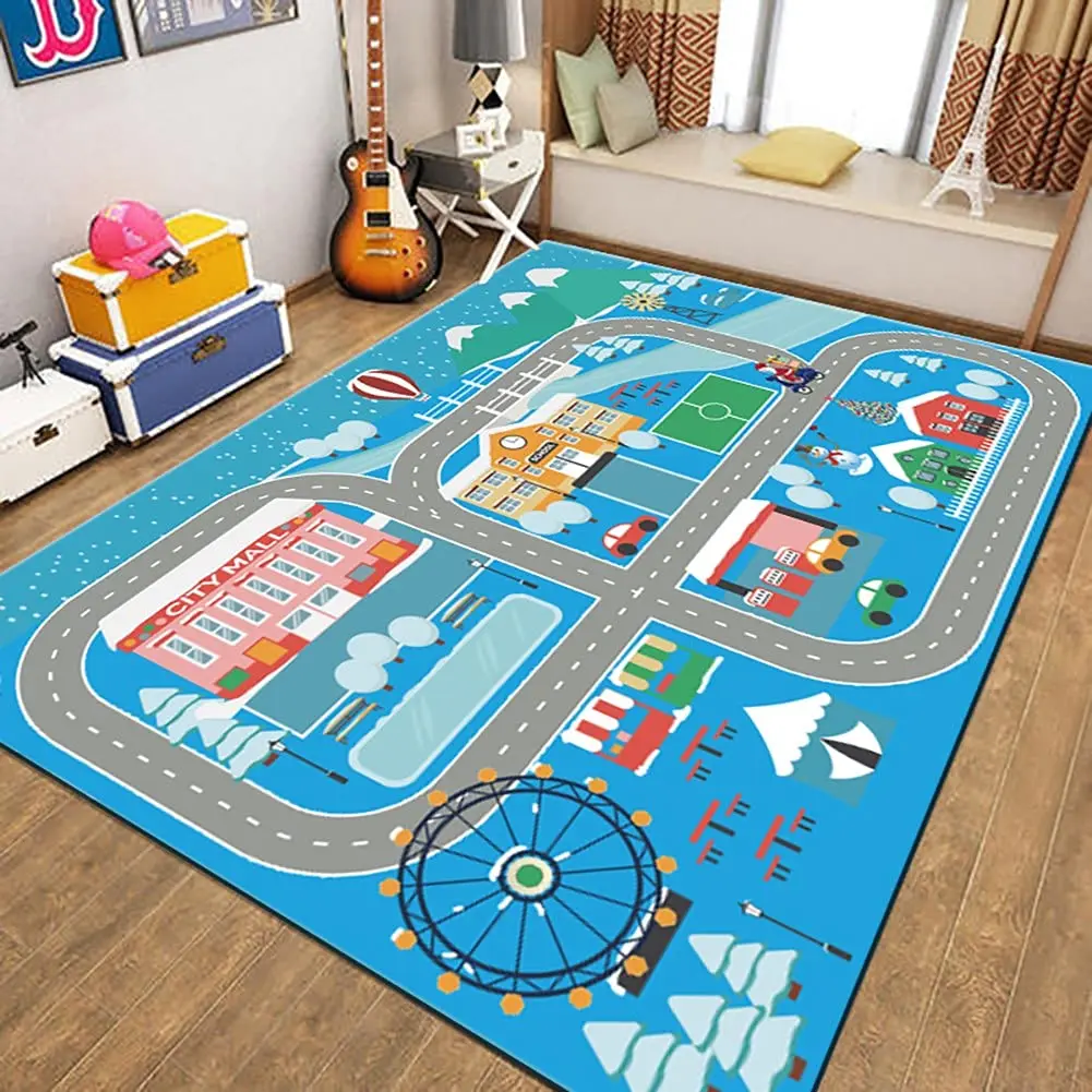 Play Room Carpet Road and Street Traffic Carpets Puzzle Game Floor Mat ...