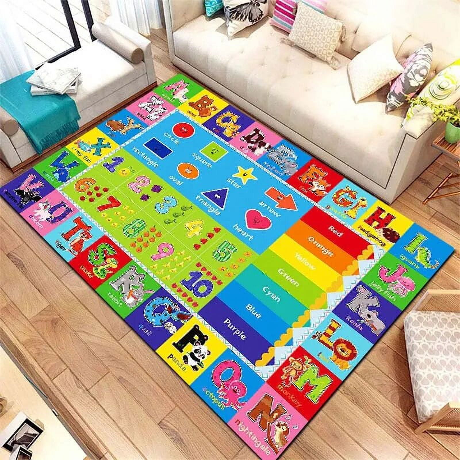 Play Rug Playroom Floor Mat Alphabet Numbers Animals Educational Area ...