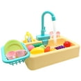 Play Sink with Running Water, Kids Pretend Play Kitchen Toy Sink for ...