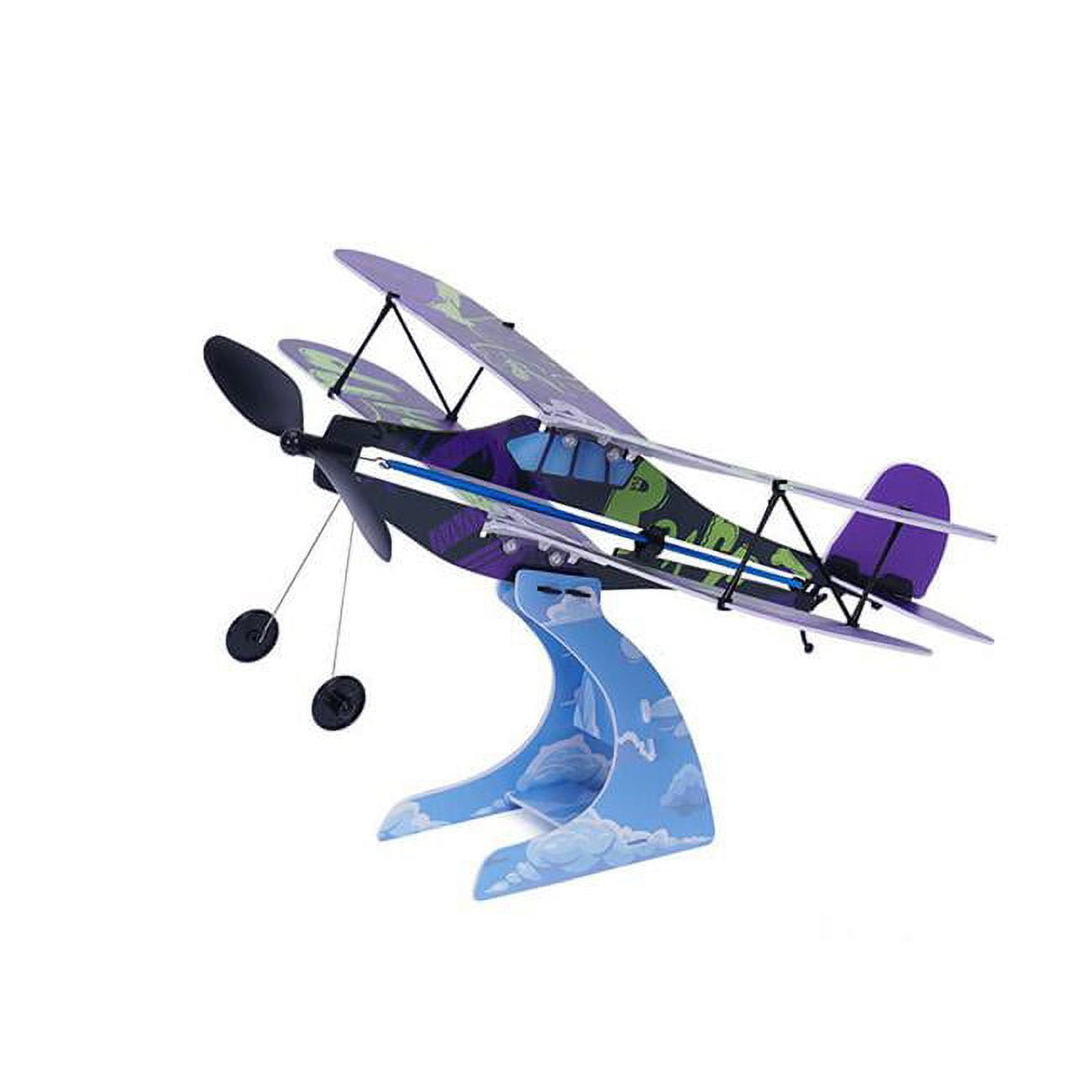 Play Steam Kids Plane Toy - Build & Launch Biplane with Rubber Band ...