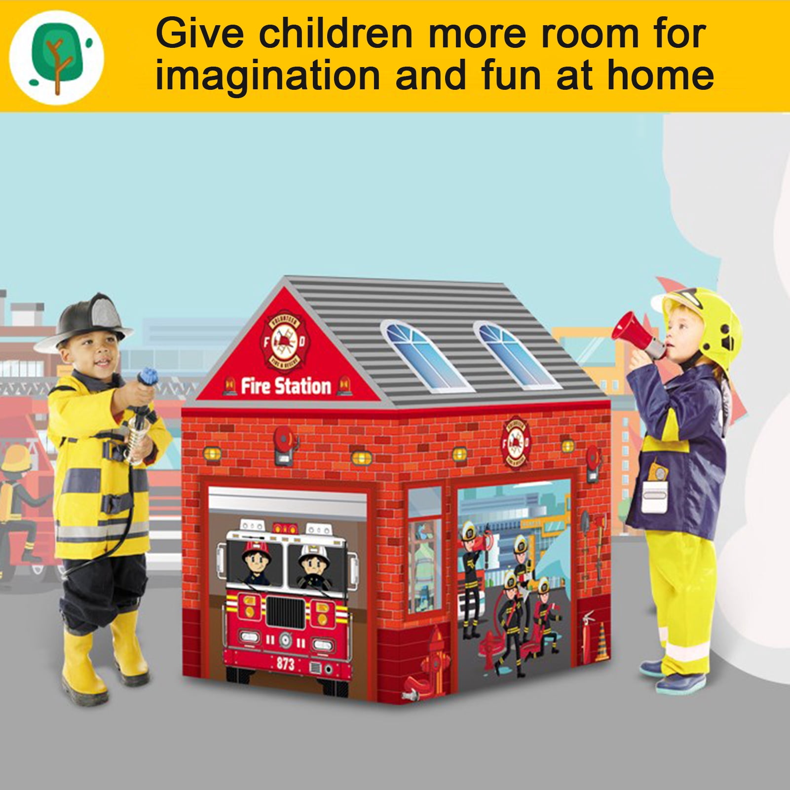 Play Tent for Kids Spacious Indoor Outdoor Dino Playhouse Easy Assembly ...