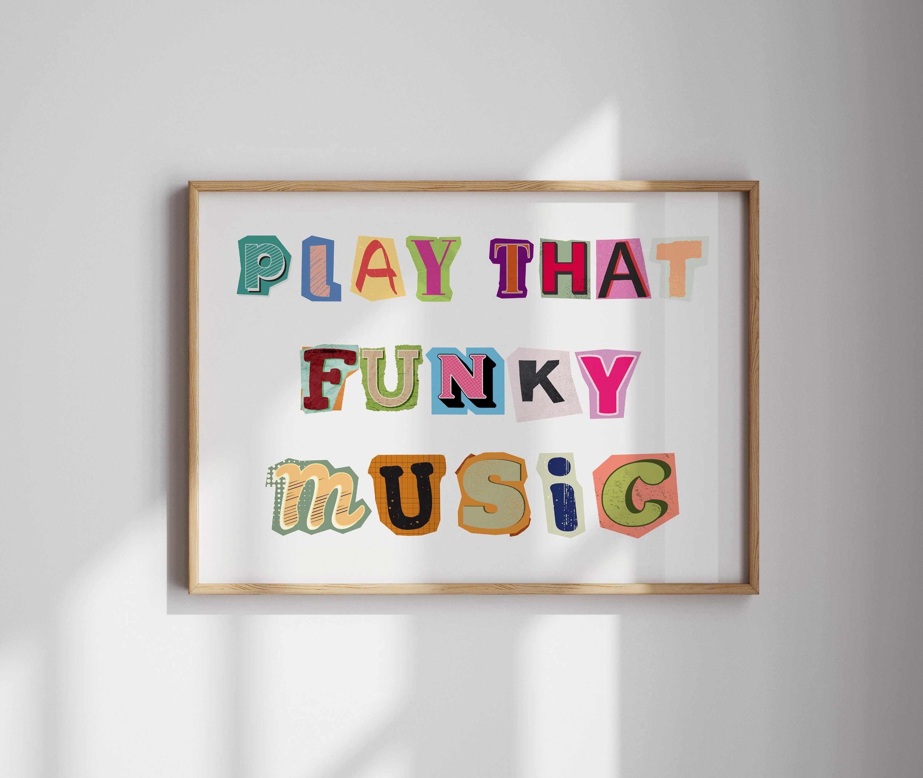 Play That Music Print Retro Music Poster Gallery Wall Girls Dorm Room ...