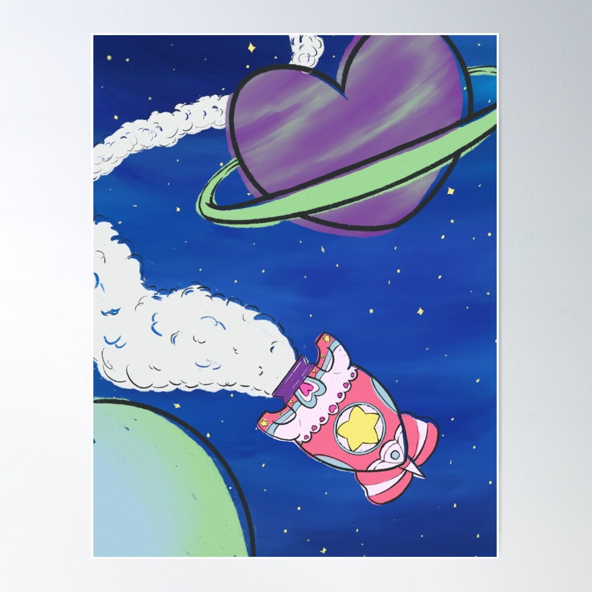 Play With Me In This (Precure Inspired) Space Poster Wall Art, Modern ...