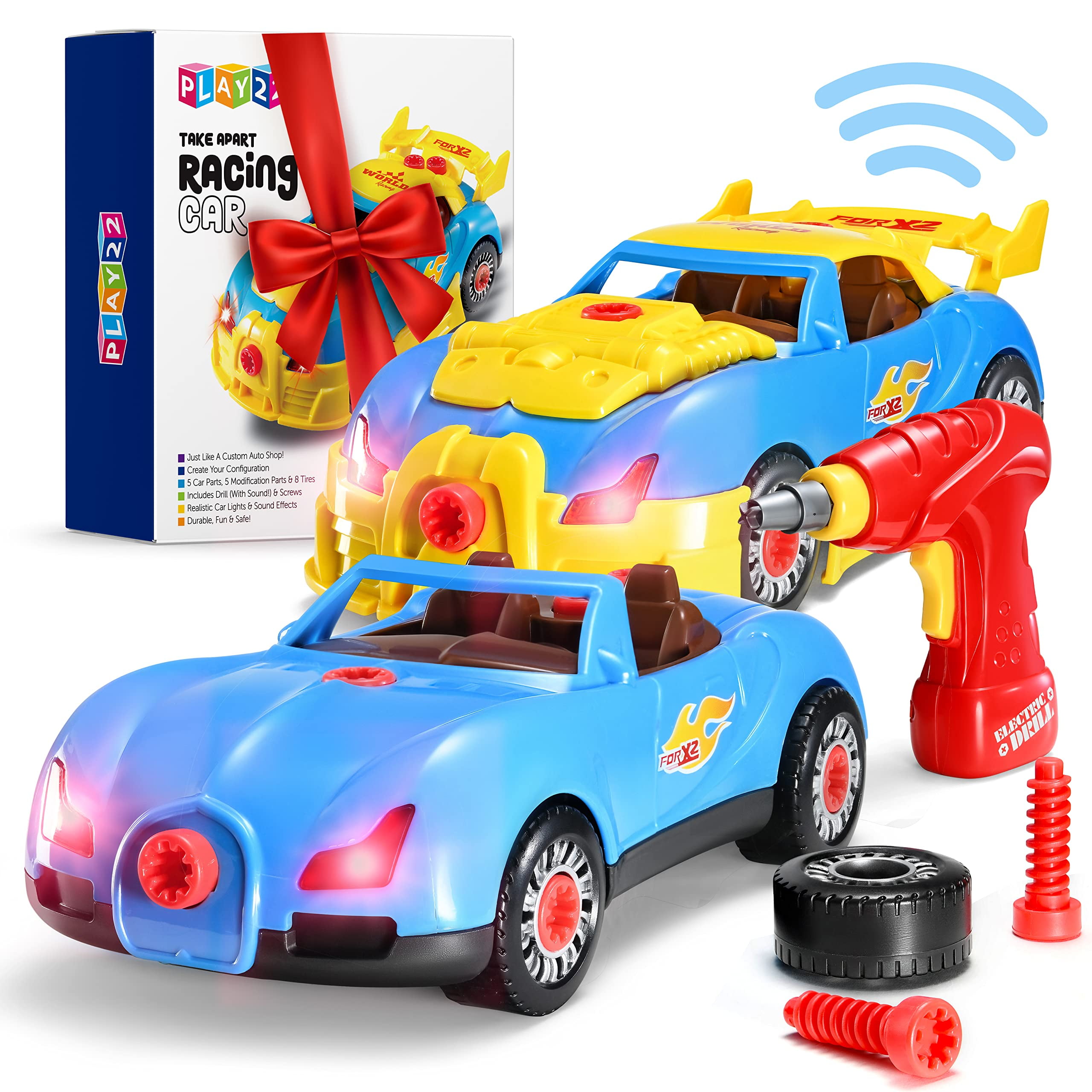 Play22 30 Pcs Take Apart Racing BSL1 Car Toddler Set - Build Your Own ...