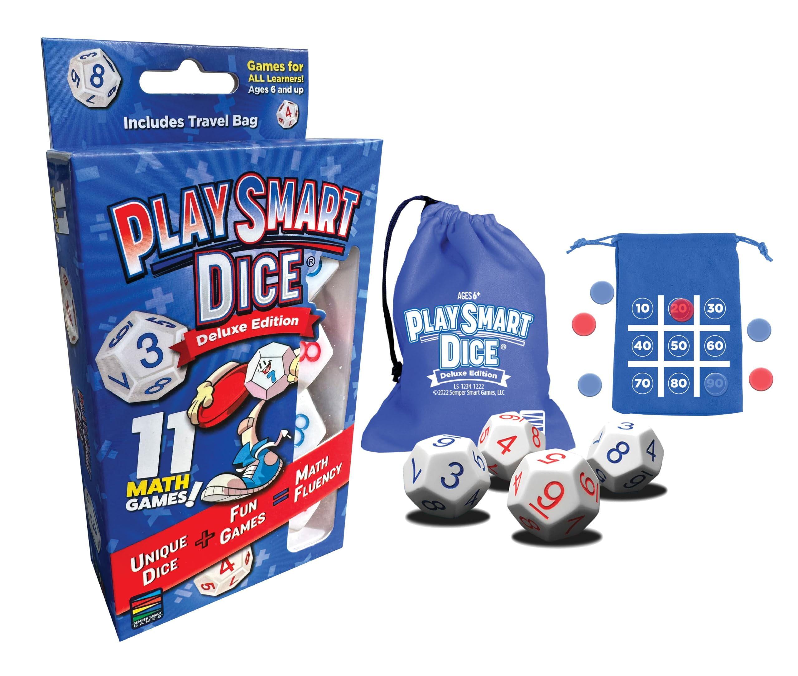 PlaySmart Dice Deluxe: Sharpen RRF12 Math Skills at Home and On The Go ...
