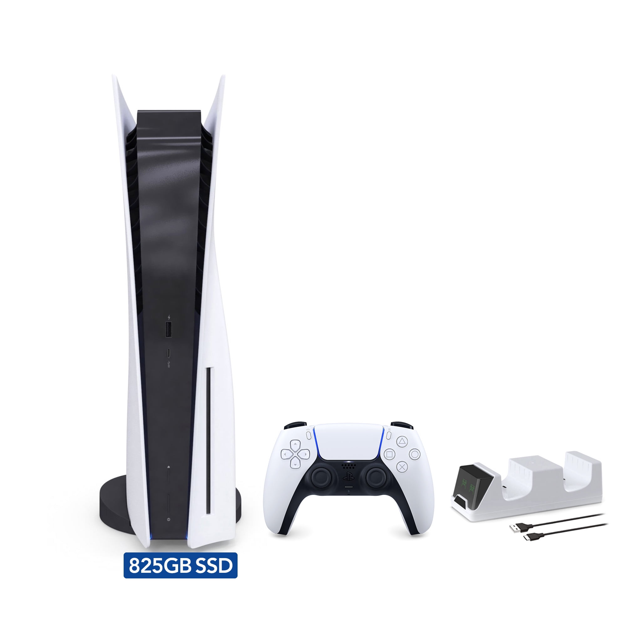 PlayStation 5 Disc Edition with Mytrix Controller Charger, White, 825Gb ...