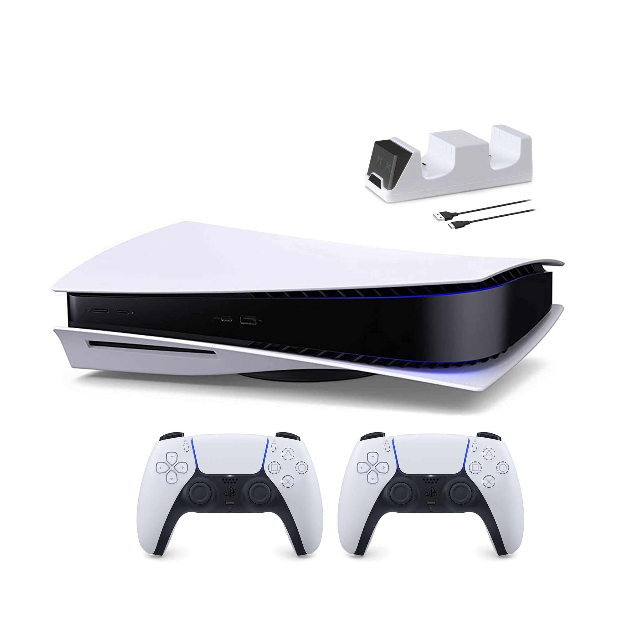 PlayStation 5 Disc Edition with Two DualSense Controllers and Mytrix ...