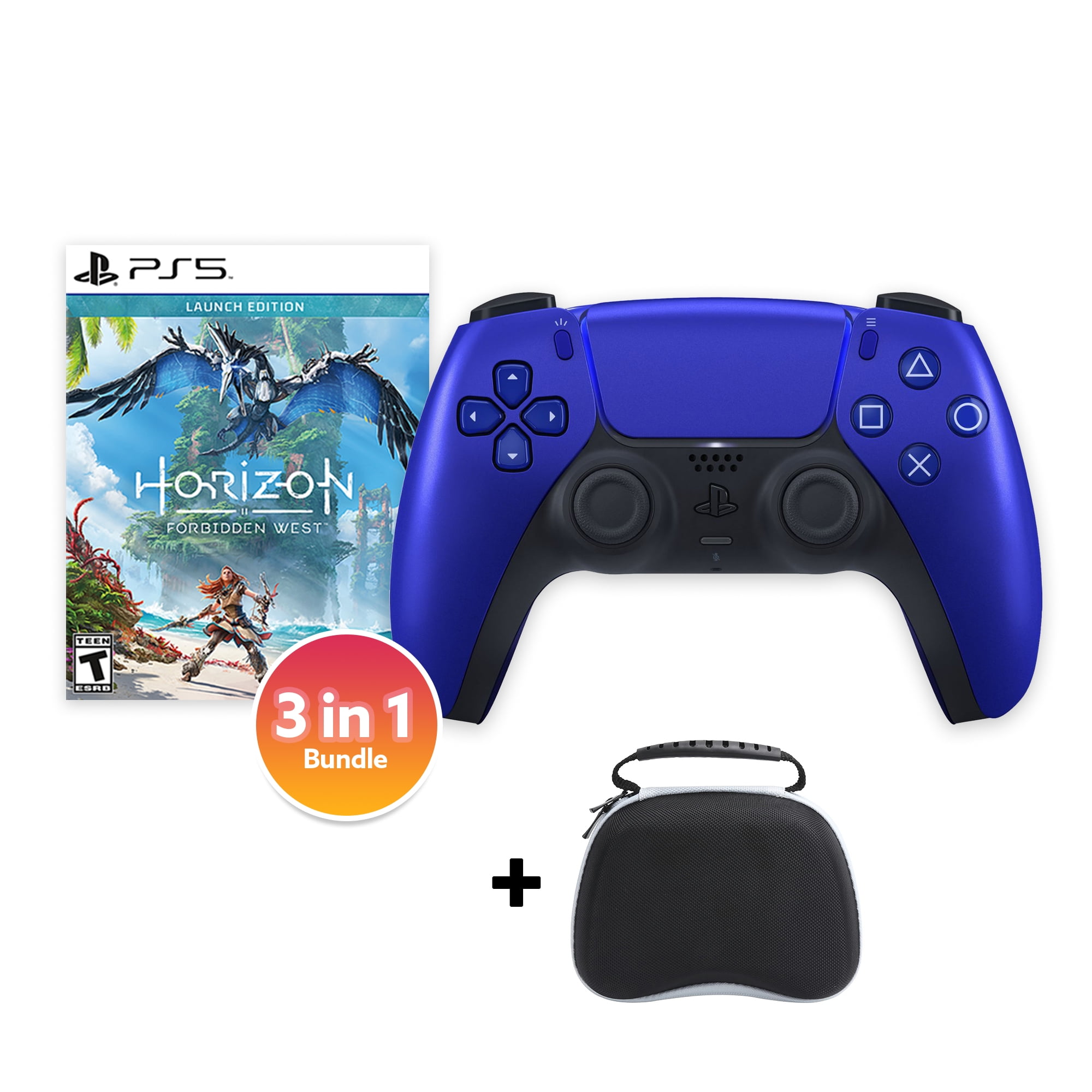 PlayStation 5 DualSense Controller Cobalt Blue with Horizon Forbidden ...