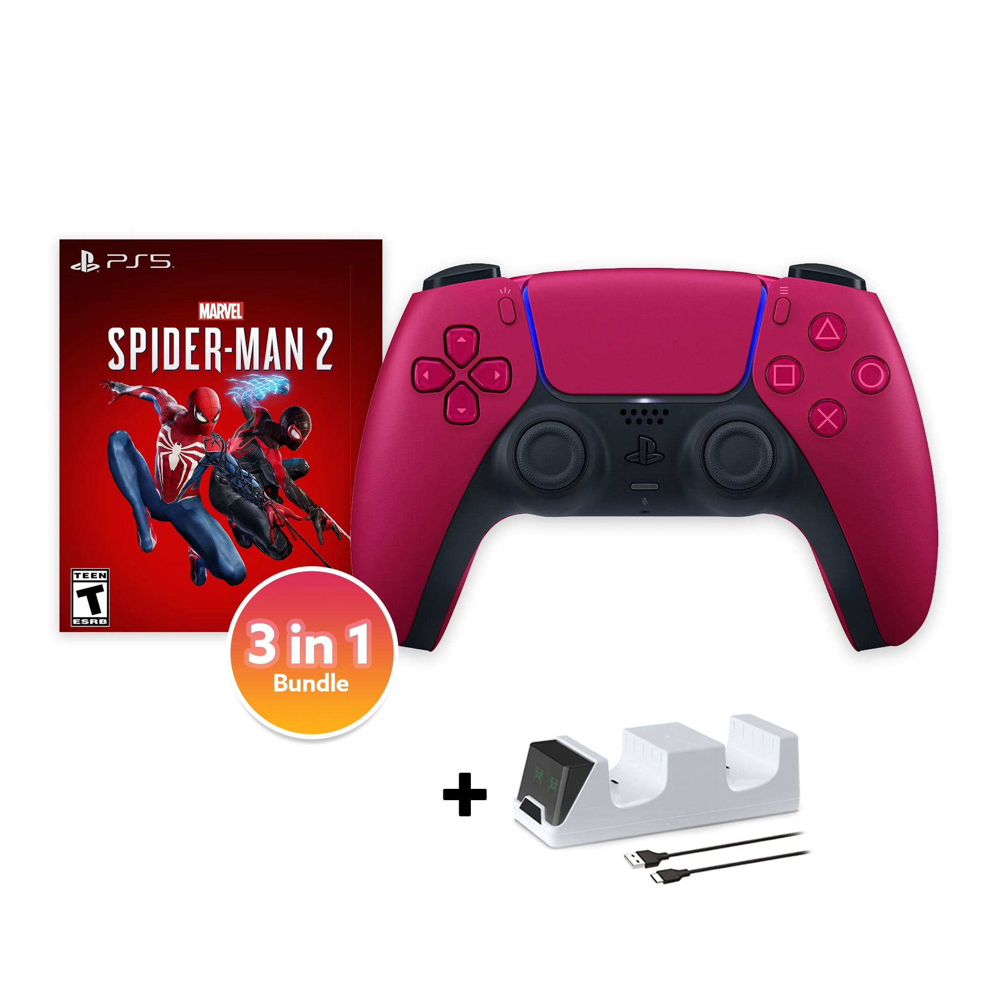 PlayStation 5 DualSense Controller Cosmic Red with Spider-Man 2 and ...