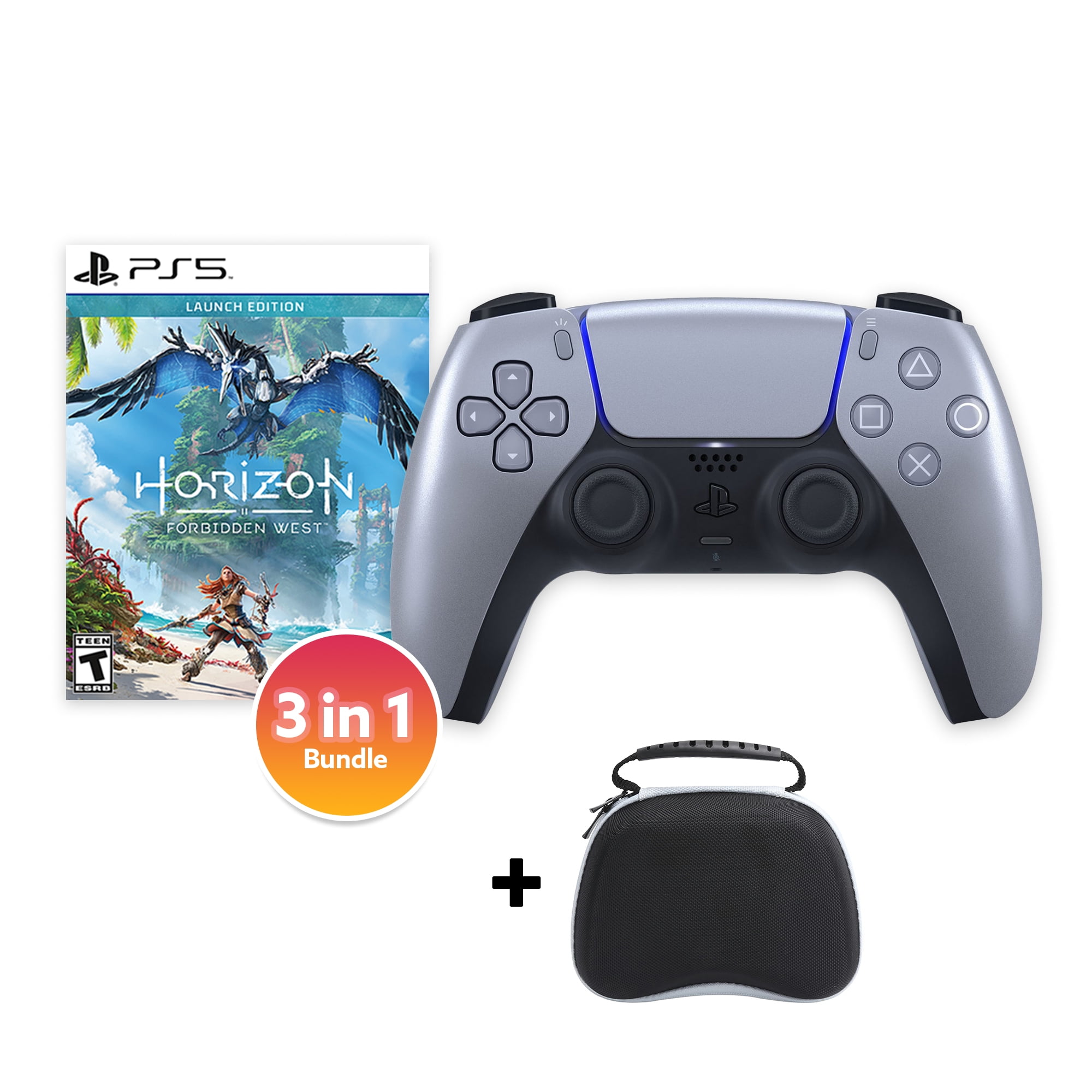 PlayStation 5 DualSense Controller Sterling Silver with Horizon ...