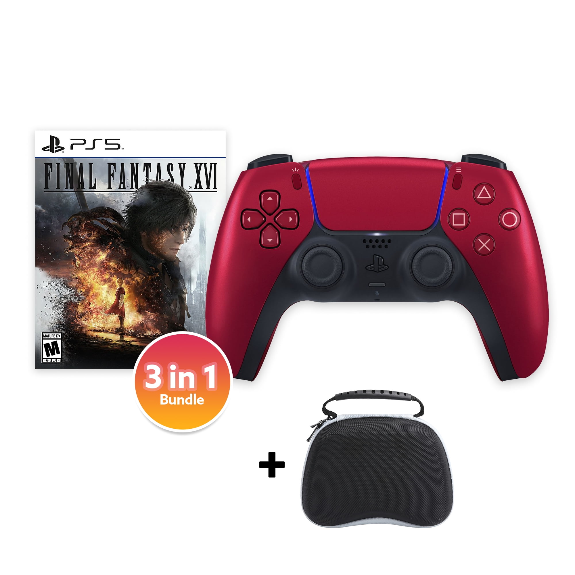 PlayStation 5 DualSense Controller Volcanic Red with Final Fantasy XVI ...