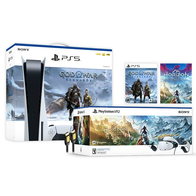 PlayStation 5 God of War Ragnarok & PSVR2 Horizon Call of the Mountain Deluxe Combo, VR2 Headset ...