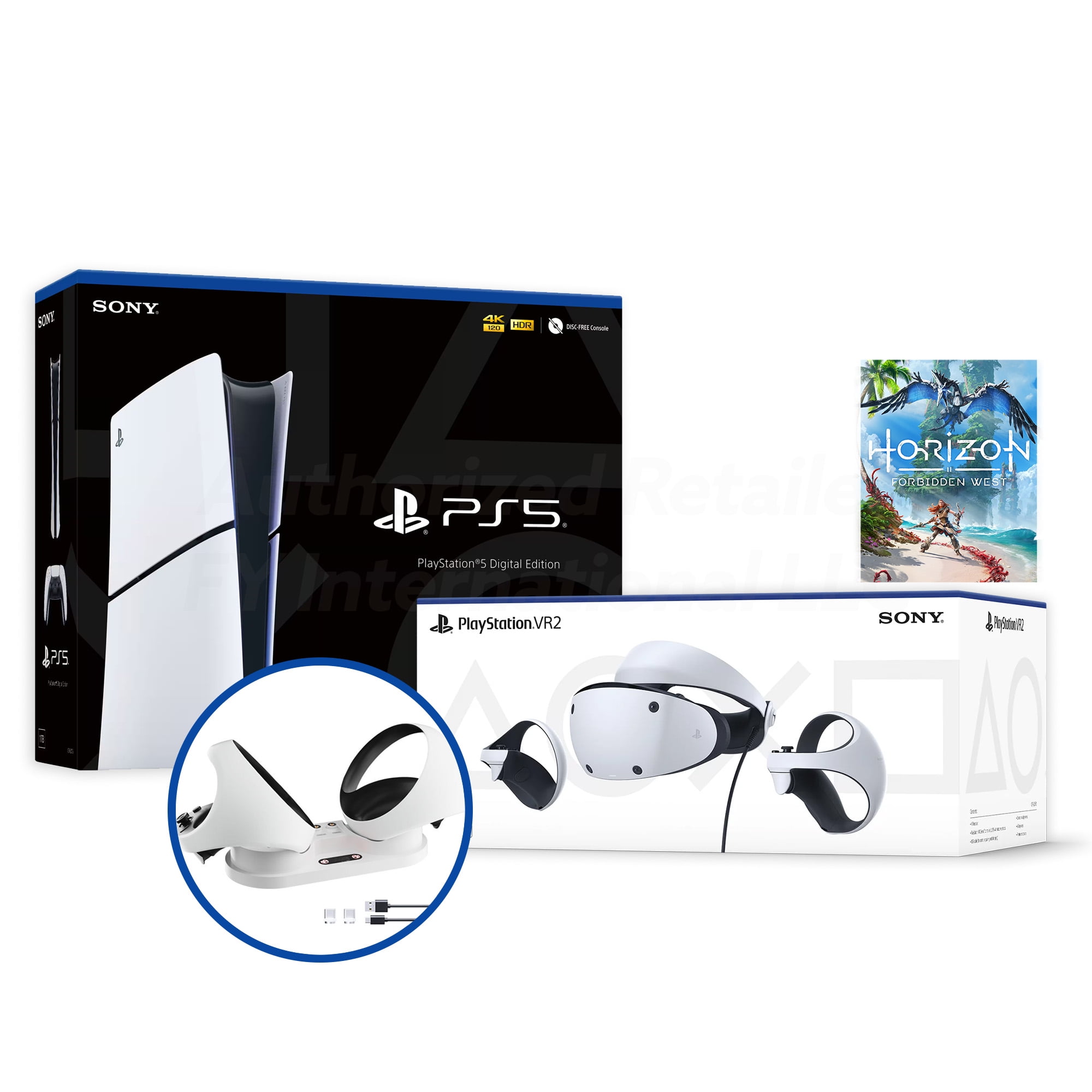PlayStation 5 Slim Horizon Forbidden West & PSVR2 Deluxe Combo, VR2 Headset, Sense Controllers ...