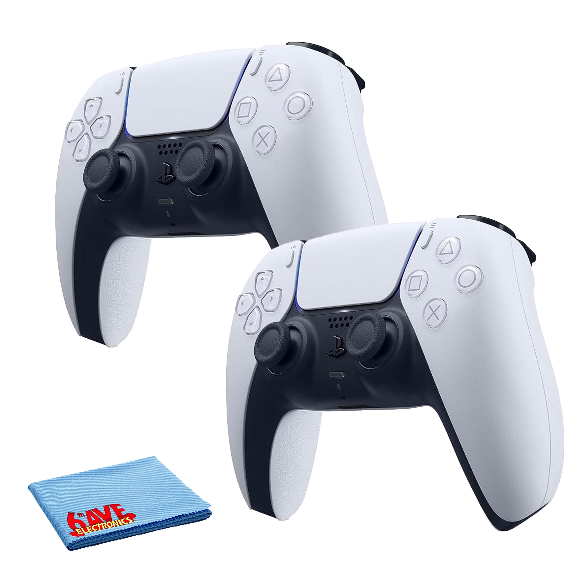 PlayStation 5, PS5 DualSense Wireless Controller - White Bundle With 2x ...