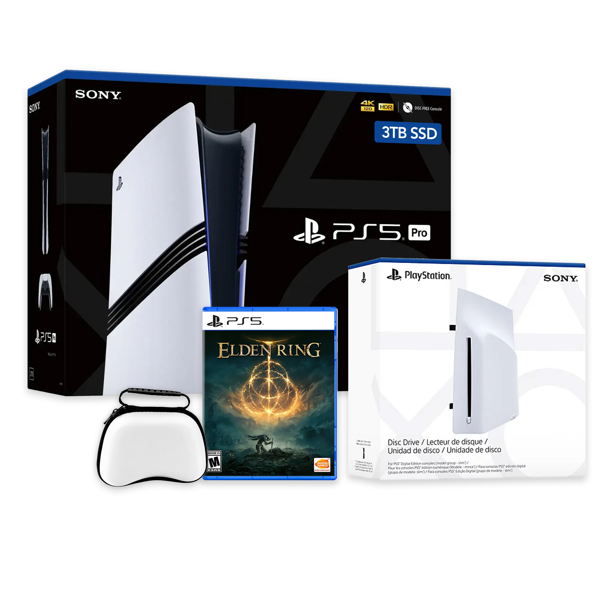 PlayStation 5 Pro 3TB SSD Console with Disc Drive, Wireless Controller ...