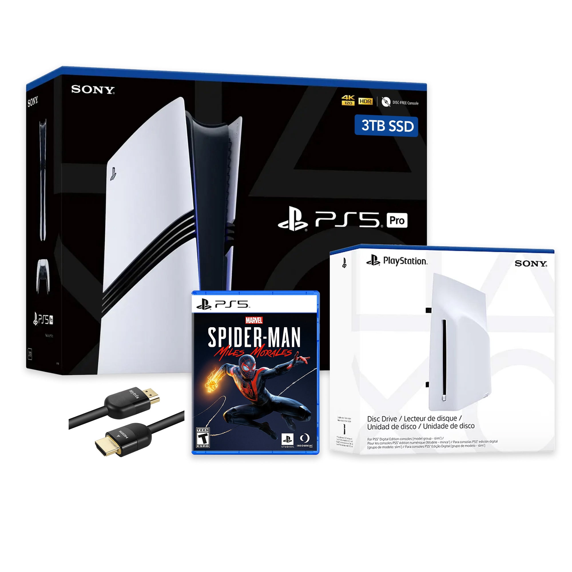 PlayStation 5 Pro 3TB SSD Console with Disc Drive, Wireless Controller ...