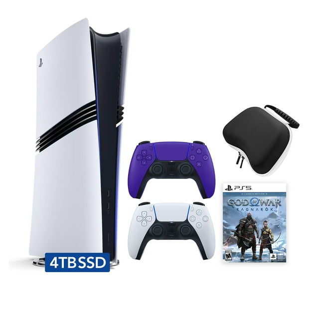 PlayStation 5 Pro 4TB SSD Digital Console God of War Bundle with Two ...