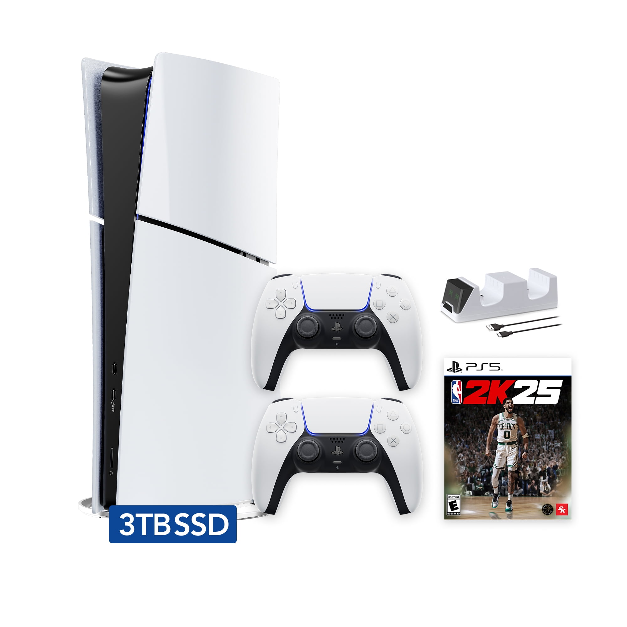 PlayStation 5 Slim Digital 3TB SSD Edition NBA2K25 Bundle with Two ...