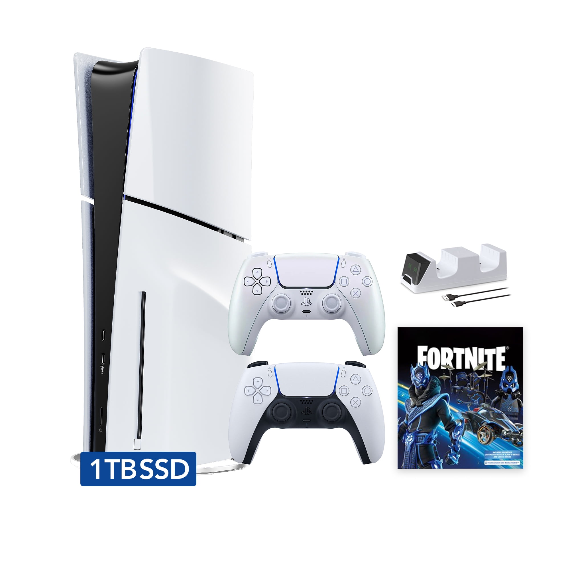 Customer reviews for PlayStation 5 Slim Disc 1TB SSD Fortnite Cobalt Star Bundle with Two ...