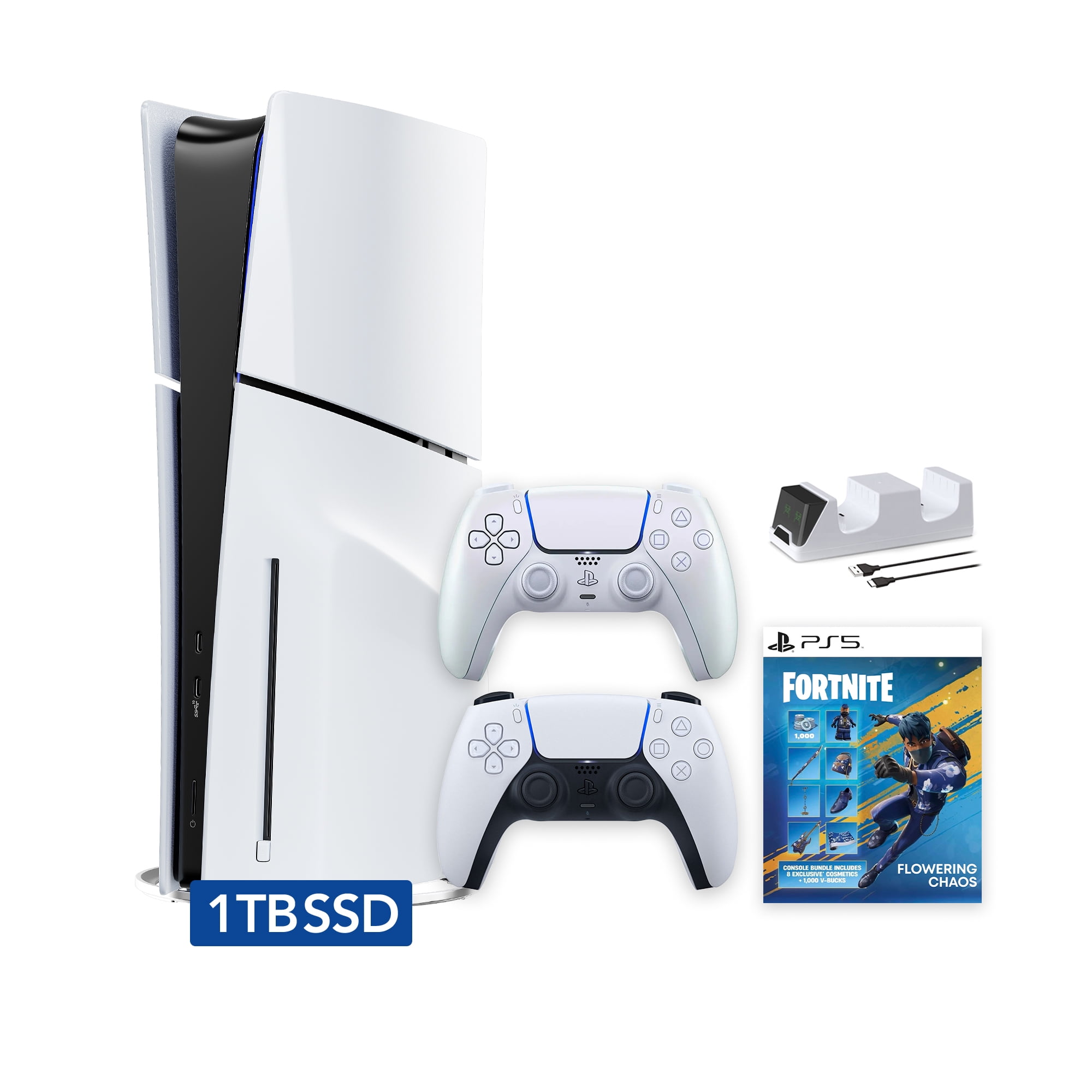 PlayStation 5 Slim Disc 1TB SSD Fortnite Flowering Chaos Bundle with ...