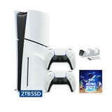 PlayStation 5 Slim Disc 2TB SSD Edition with Two DualSense Controllers ...