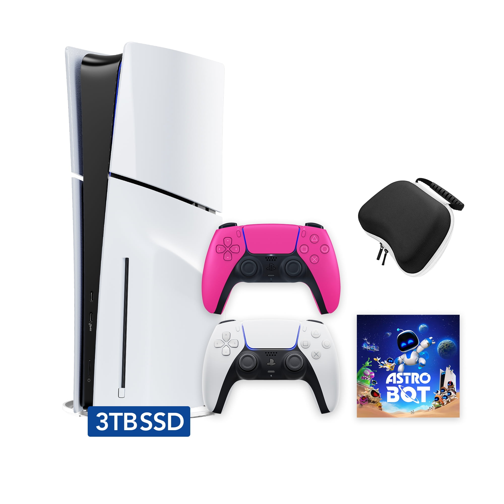 PlayStation 5 Slim Disc 3TB SSD ASTRO BOT Bundle with Two Controllers ...