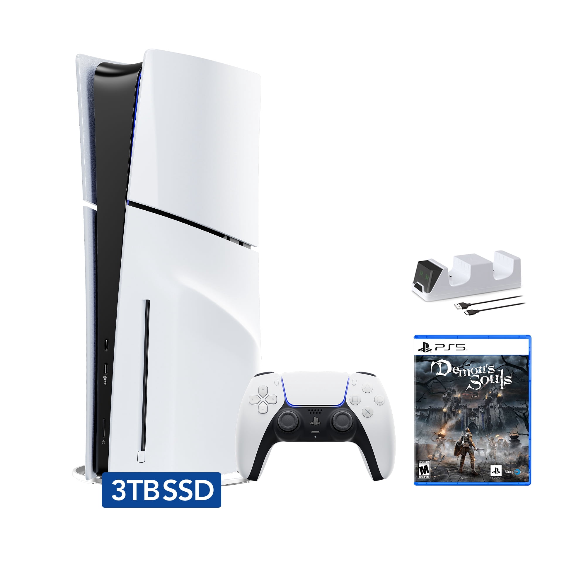 PlayStation 5 Slim Disc 3TB SSD Edition Bundle with Demon's Soul and C ...