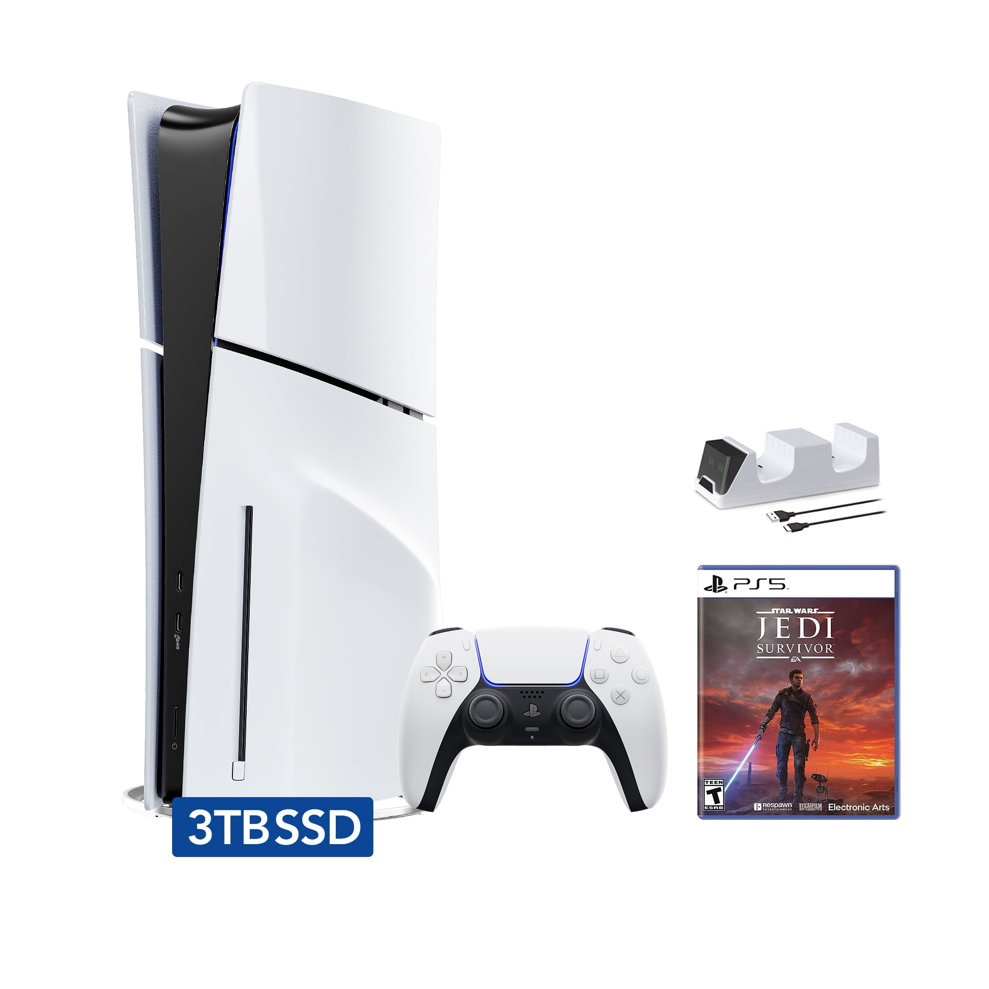 PlayStation 5 Slim Disc 3TB SSD Edition Bundle with Star Wars Jedi ...