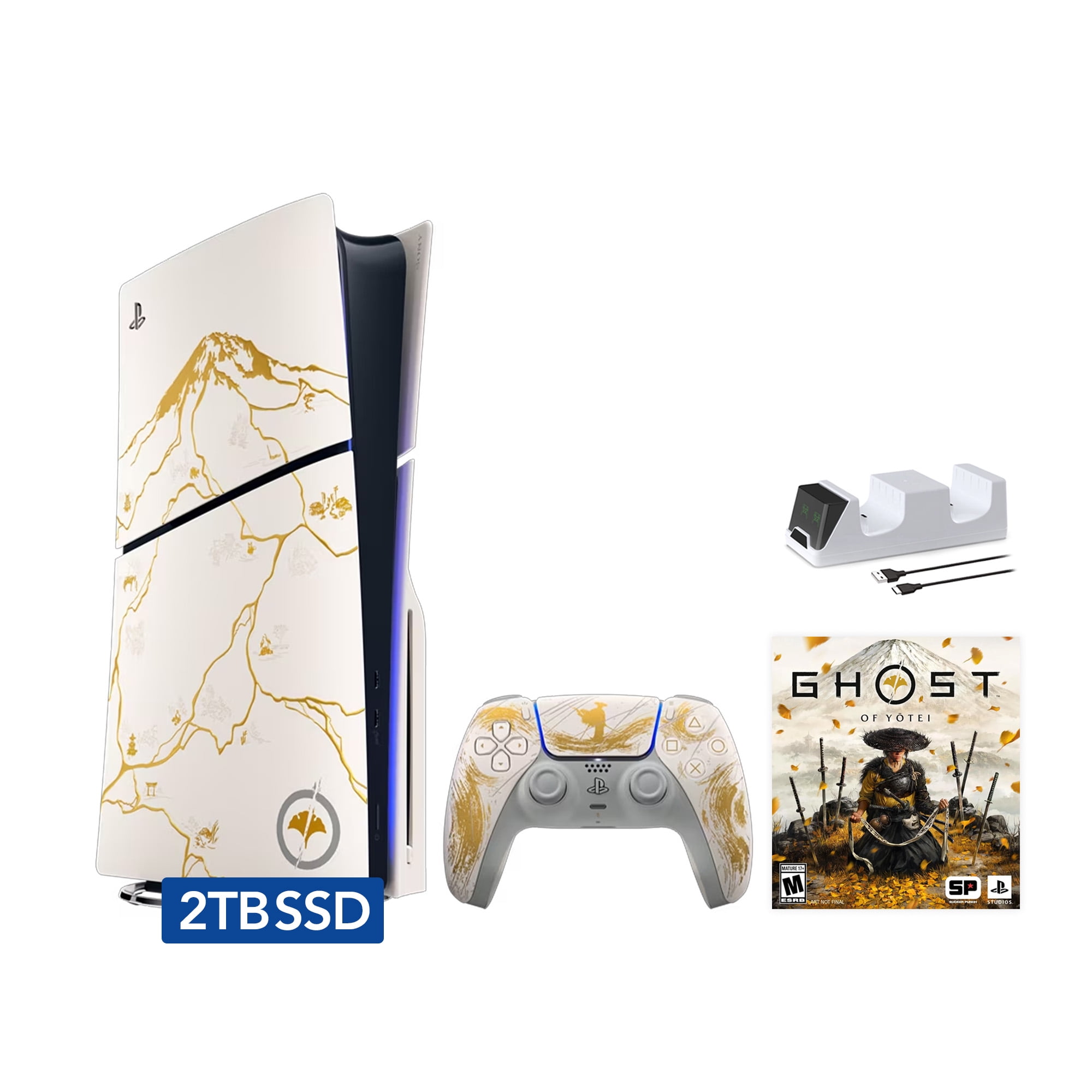 PlayStation 5 Slim Upgraded 2TB Disc Ghost of Yotei Gold Limited ...