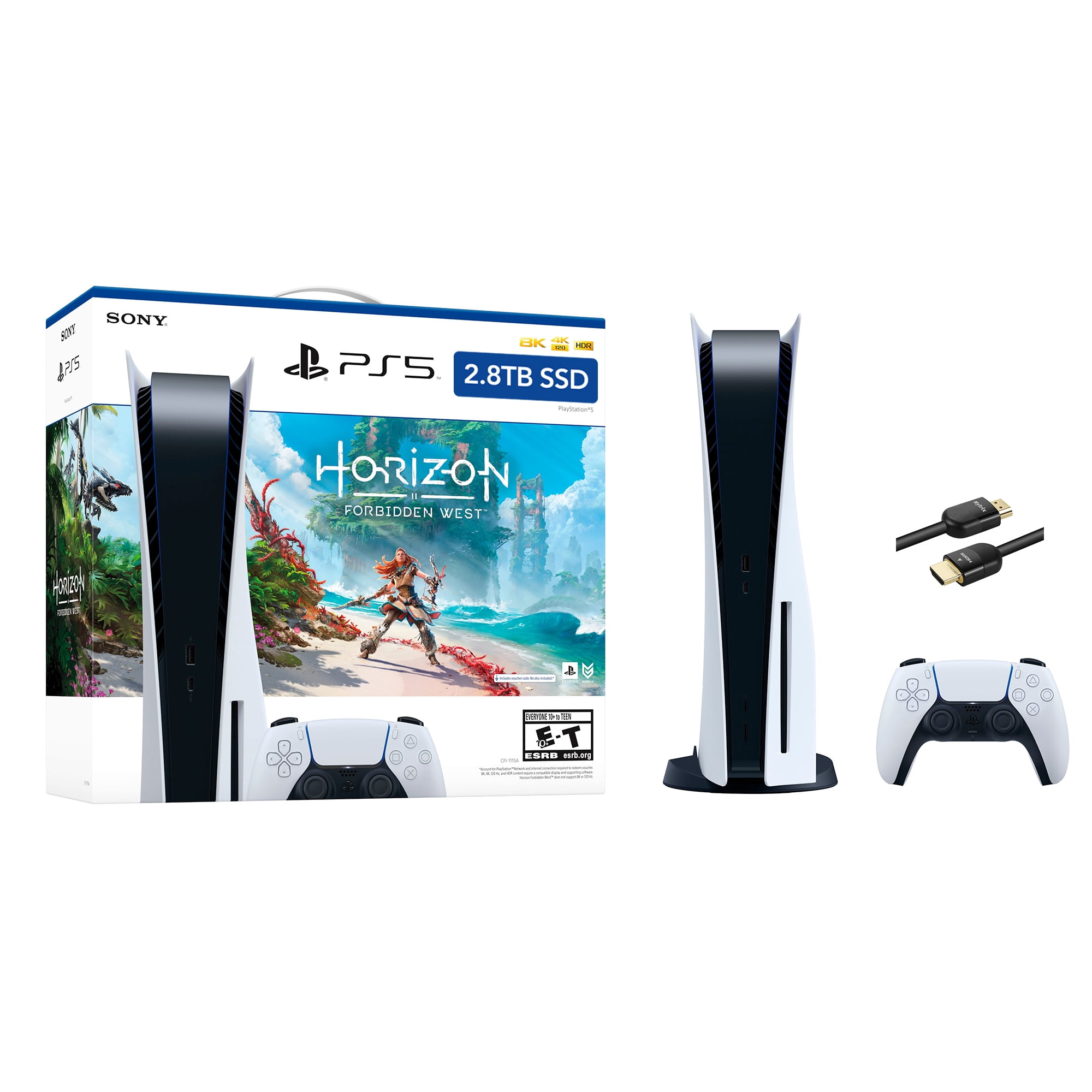 PlayStation 5 Upgraded 2.8TB Disc Edition Horizon Forbidden West Bundle ...