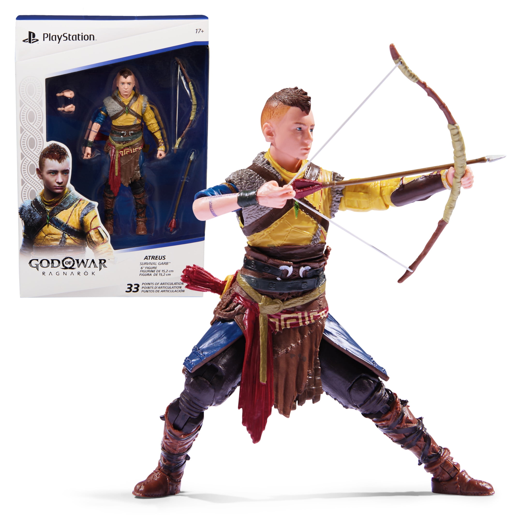 PlayStation God of War Ragnarok, 6” Atreus Action Figure with 4 ...
