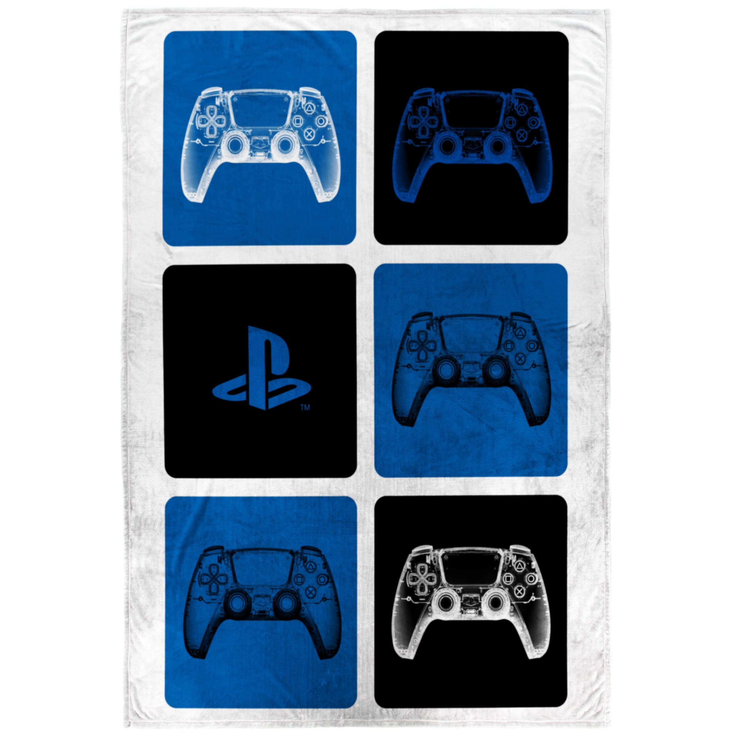 PlayStation Kids Twin/Full Blanket, 62 x 90, Microfiber, Blue and Black ...
