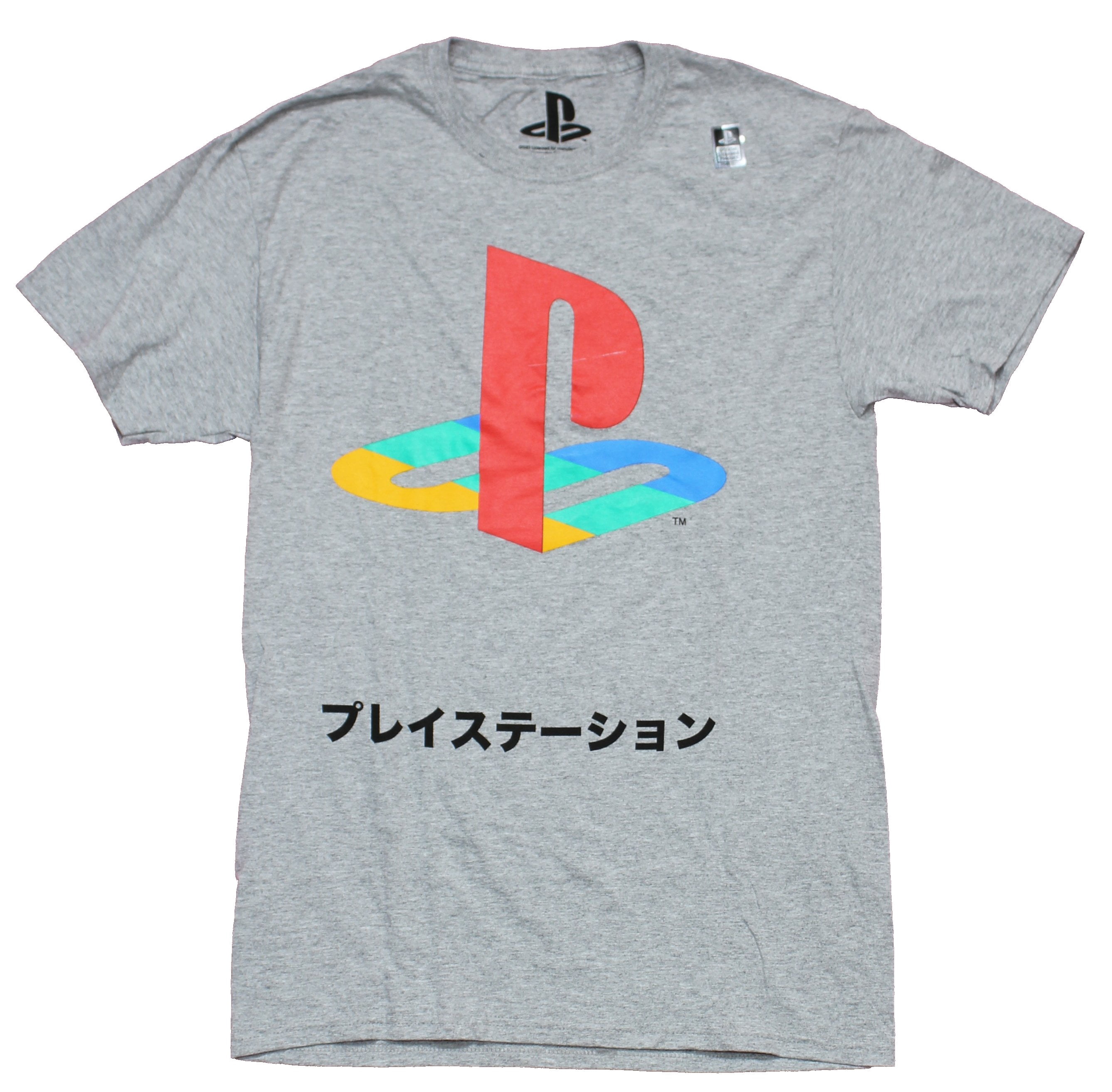 PlayStation Mens T-Shirt - Kanji Logo Front Symbols & Systems Back ...