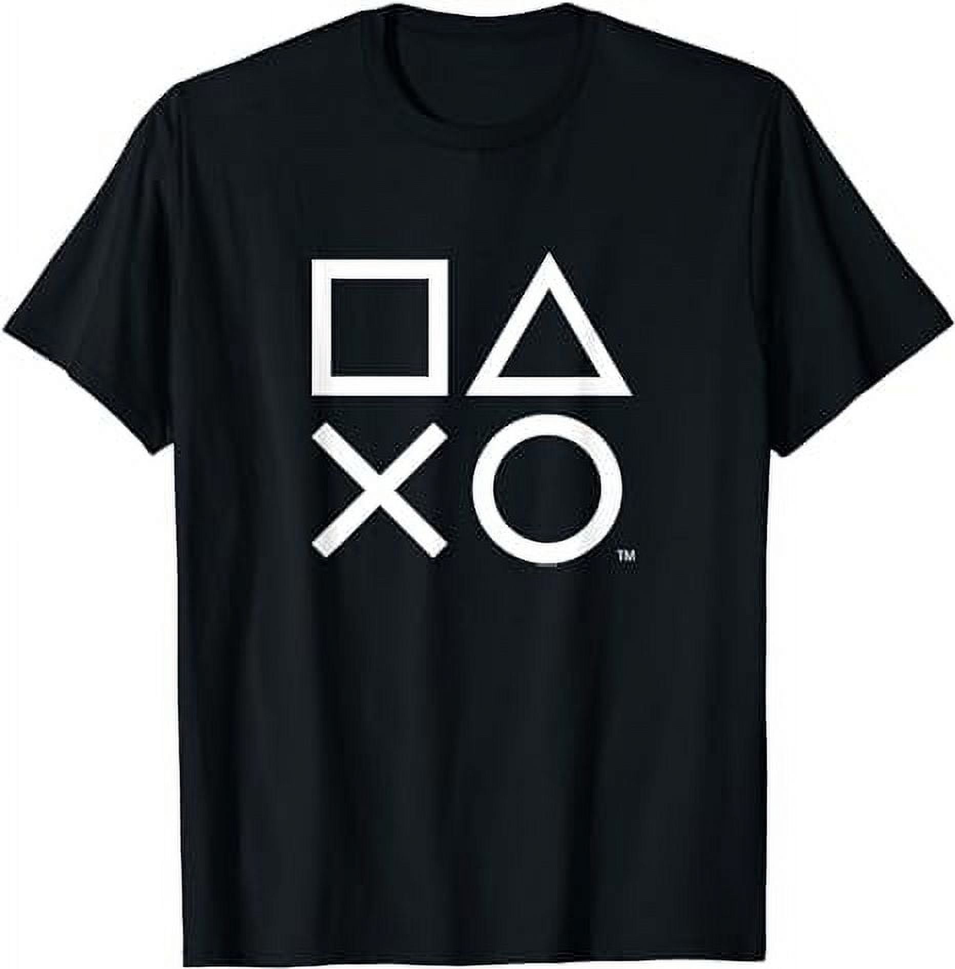 PlayStation PS5 Gamer Controller Icons in Classic White T-Shirt ...