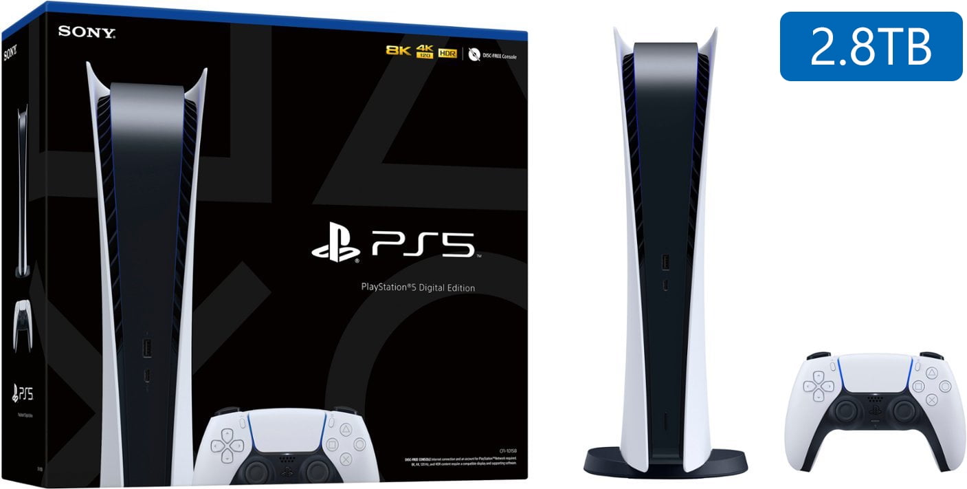 Sony PlayStation 5 Digital Edition, 2.8TB with Ultra-High Speed SSD ...