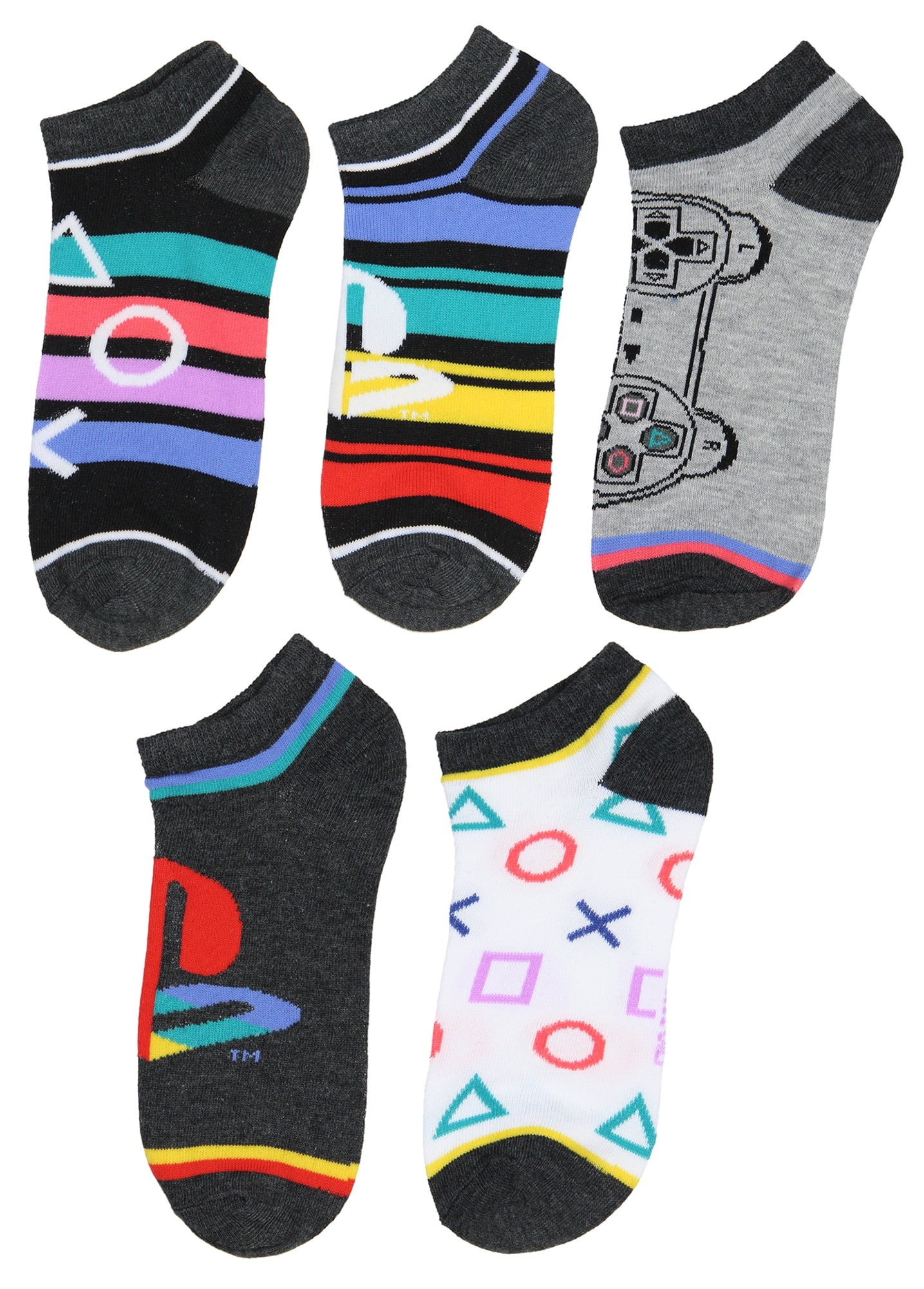 PlayStation Socks Video Game Console 5 Pack Adult No Show Ankle Socks ...